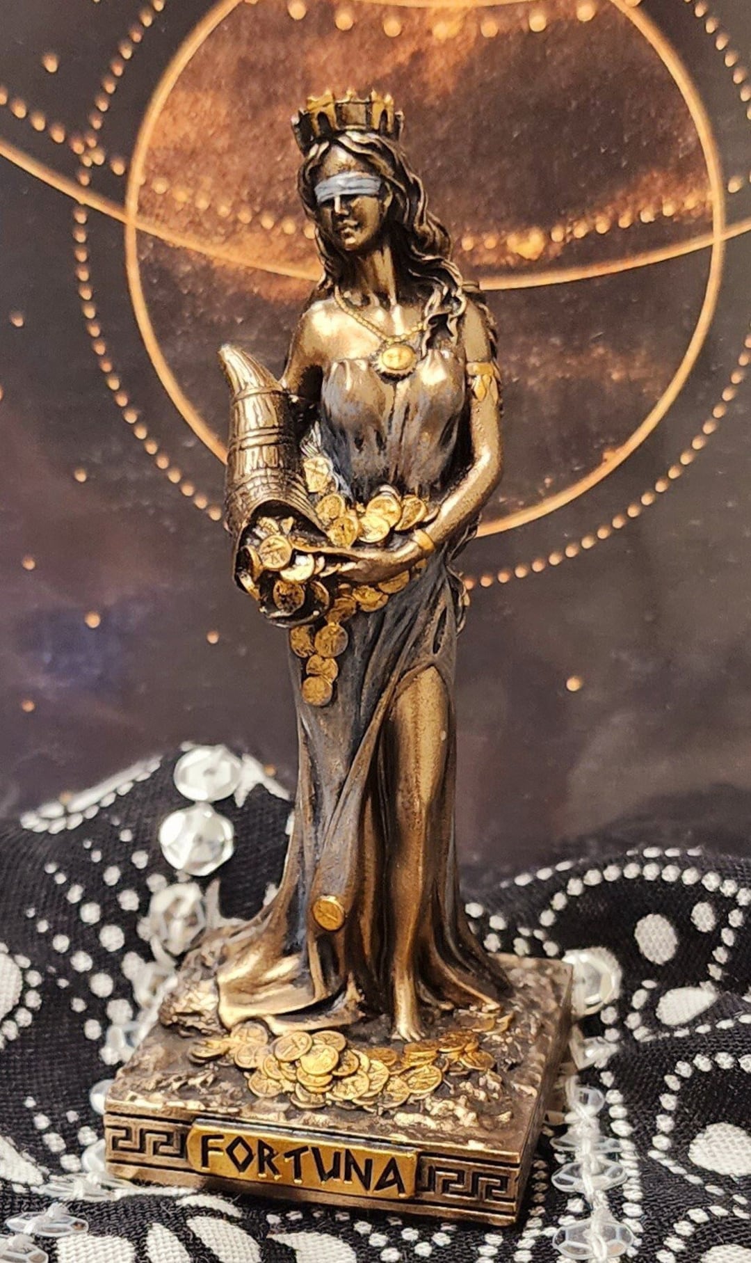 Bronze Finish Fortuna Goddess of Magic Mini Statue Hand Painted - Etsy ...