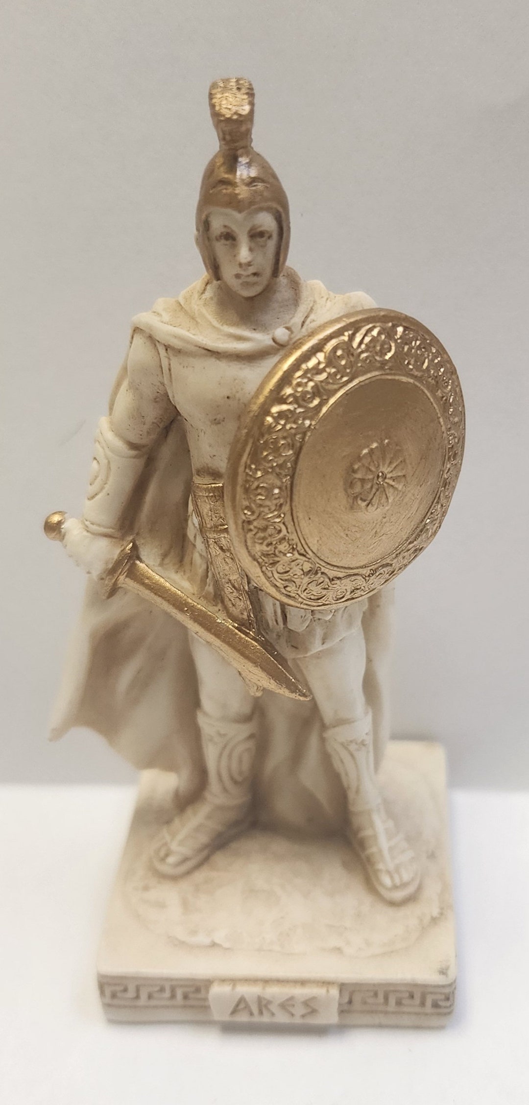 Ivory Gold Finish Ares Mini Statue Hand Painted - Etsy