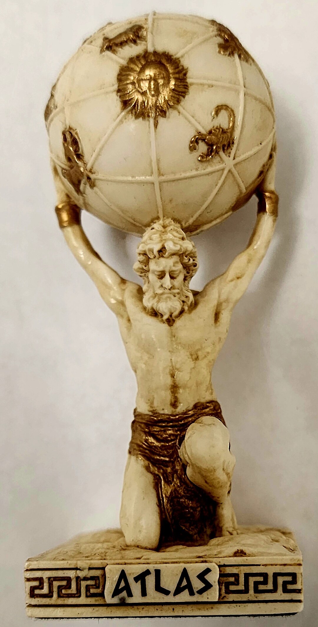 Ivory Gold Finish Atlas Mini Statue 3.5 Mini Altar Statue Titan - Etsy