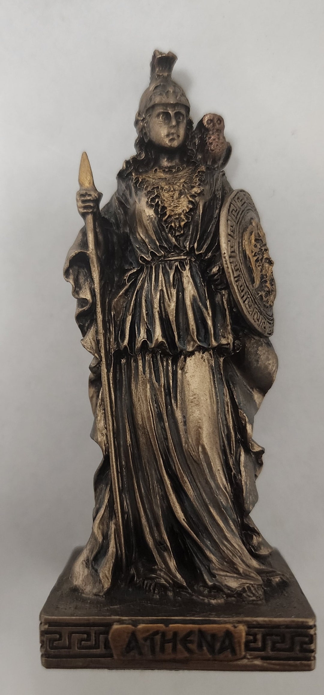 Bronze Finish Athena minerva Goddess Mini Statue Hand Painted - Etsy