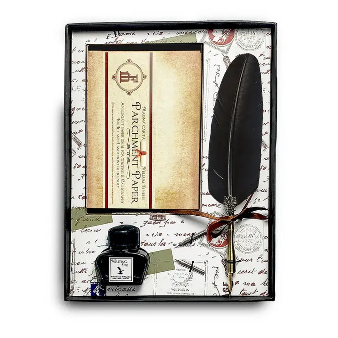 Vintage Feel Calligraphy Writing Set Parchment Note Card Set - Etsy