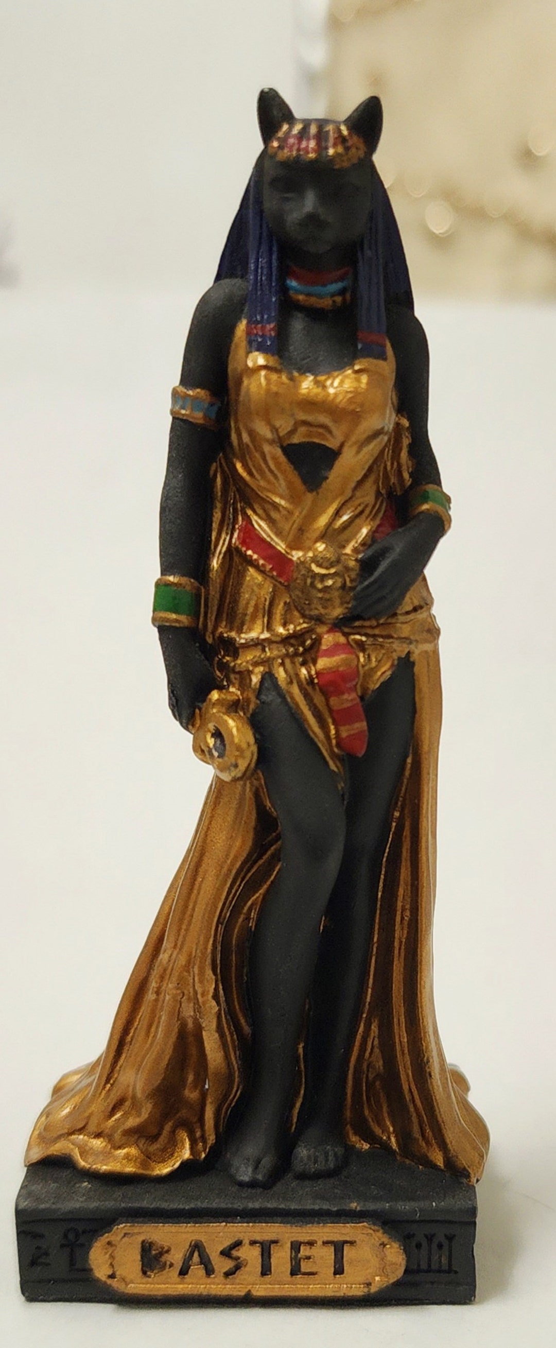 Black Gold Bastet Mini Statue Hand Painted 3 1/4 - Etsy