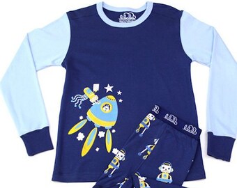 Boys Pajamas Organic Pima Cotton Robot Gang Pyjama Set High - Etsy