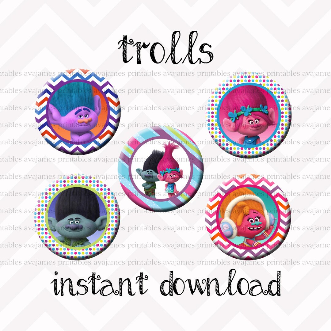Instant Download - Trolls Bottle Cap Image Sheet - Etsy