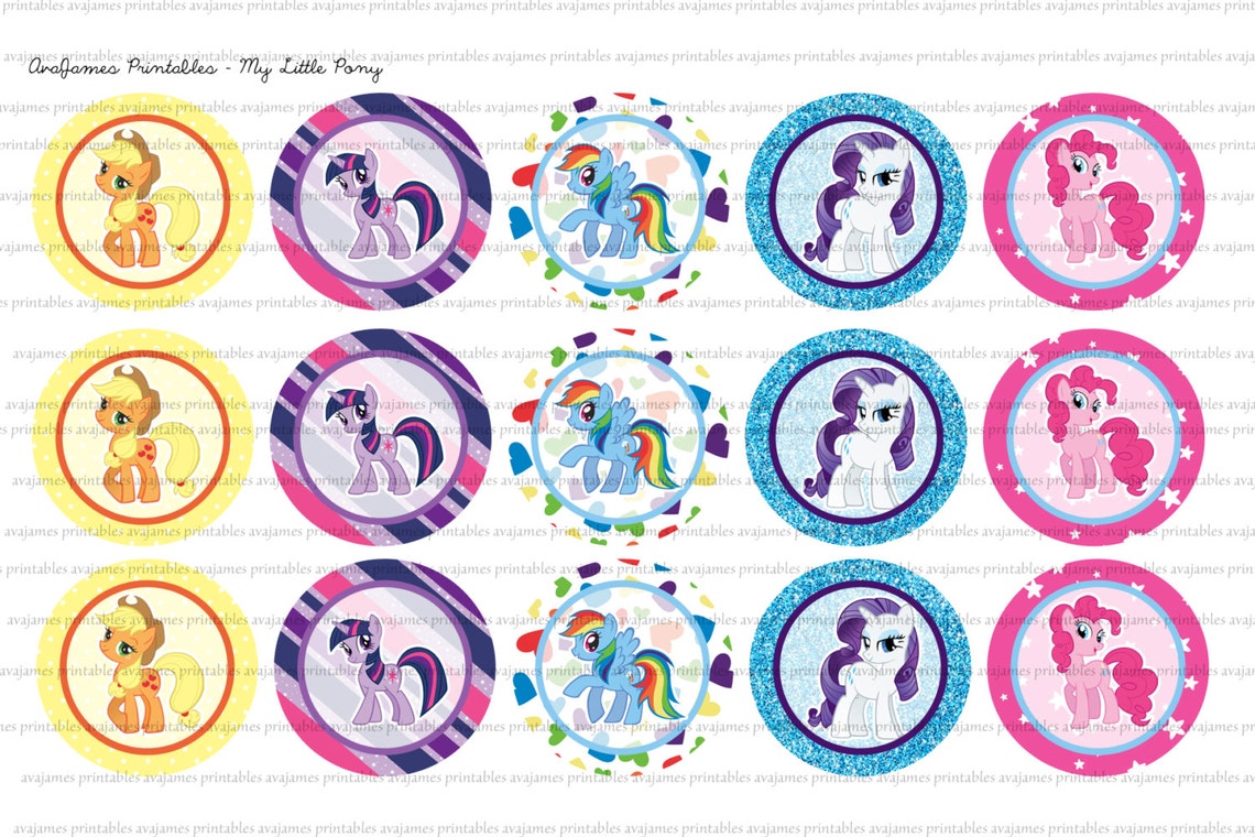 Instant Download - My Little Pony Bottle Cap Image Sheet - Etsy