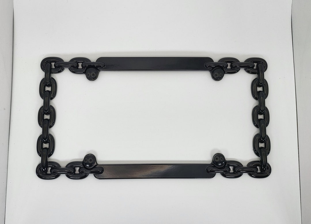 40% off Imperfect Gloss Black Metal Chain Link Car License Plate Frame ...