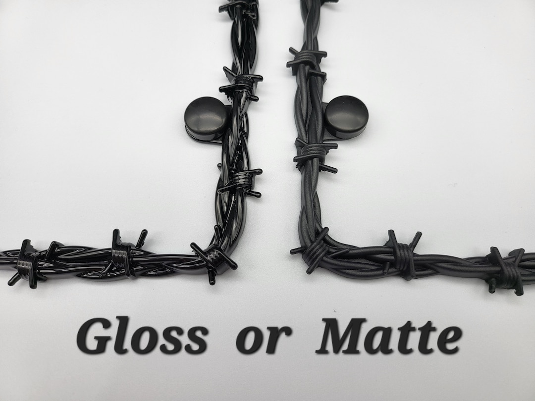 Black Barbed Wire License Plate Frame: Gloss or Matte Finish - Etsy