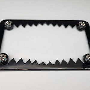 SHARK BITE Gloss Black Metal MOTORCYCLE Universal Fit Bike Trike ...