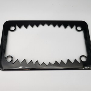 SHARK BITE Gloss Black Metal MOTORCYCLE Universal Fit Bike Trike ...