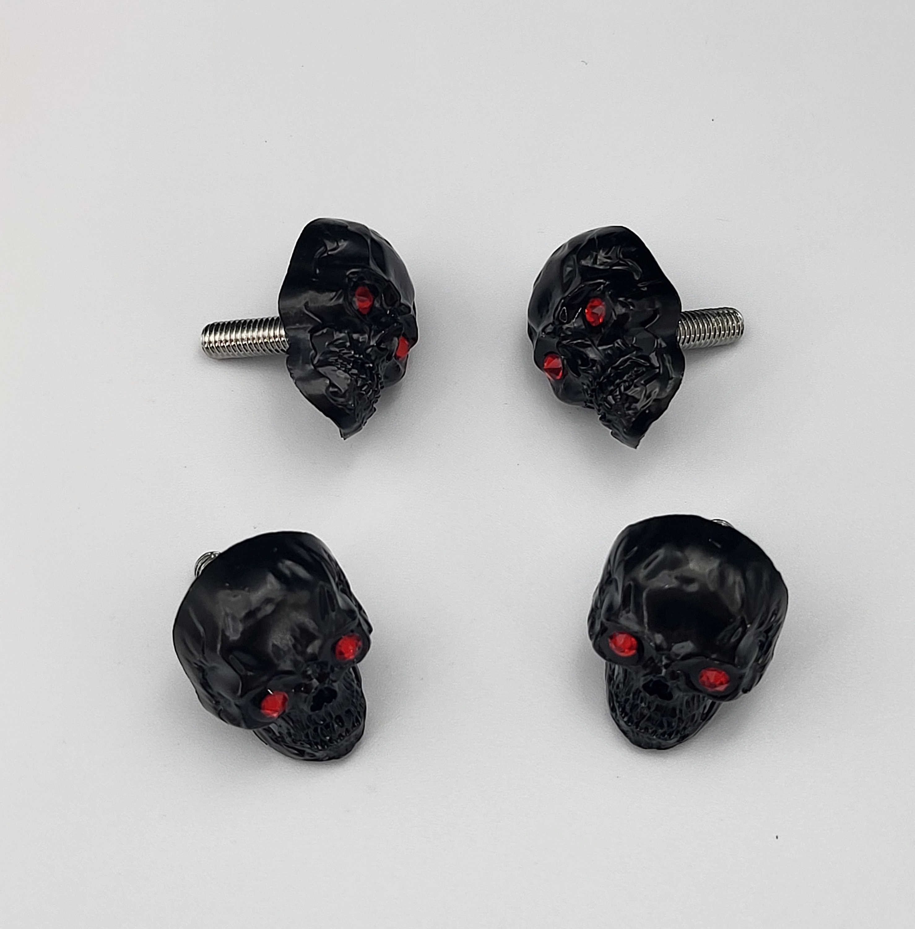 Black Skull Motorcycle License Plate Bolts: Crystal Eyes, 31 Colors - Etsy