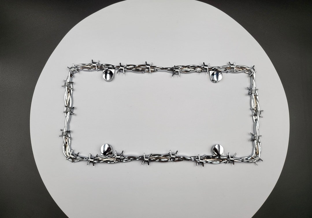GREAT CHRISTMAS GIFT Barbed Wire Car License Plate Frame Heavy Metal ...