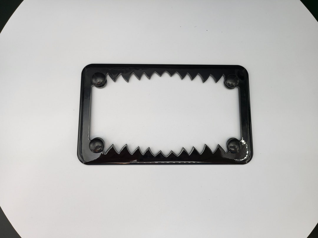 SHARK BITE Gloss Black Metal MOTORCYCLE Universal Fit Bike Trike ...