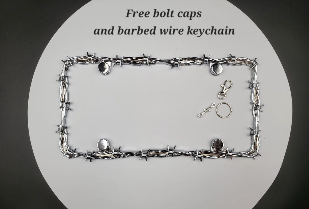 HEAVY METAL Barbed Wire License Plate Frame, Barbed Wire Car Frame ...