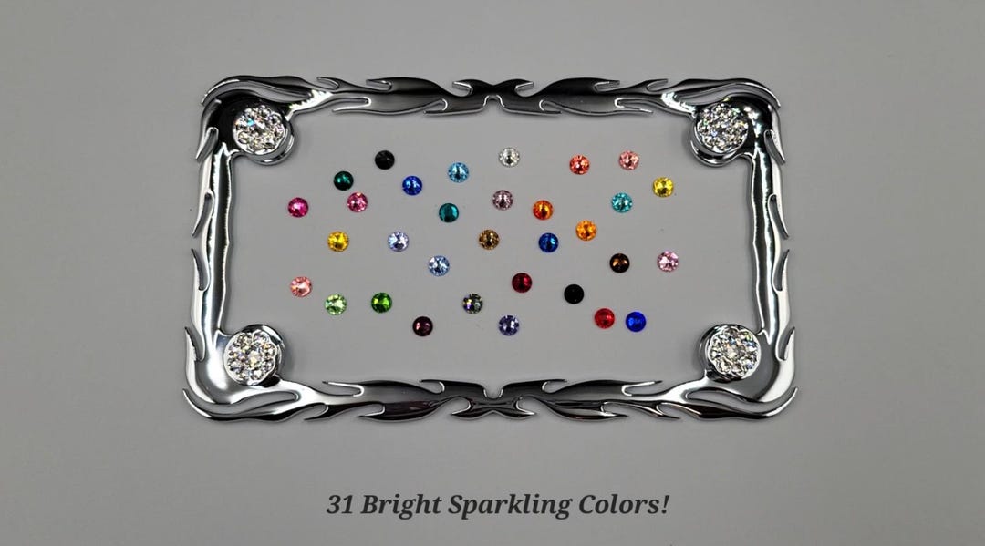 Motorcycle Flames License Plate, Bling Motorcycle Plate, Crystal Bike ...