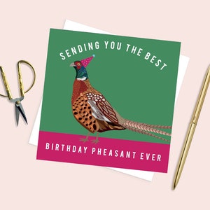 Pheasant Birthday Card, Funny Birthday Card, Pun Card, Humour Card ...