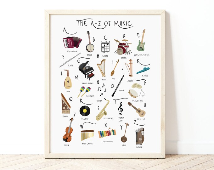 A-Z of Music Poster Musical Alphabet Alphabet Print Music - Etsy UK