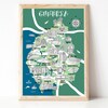 Devon Map, Illustrated Map, Devon Gifts, Map of Devon, Devon Art, Devon ...