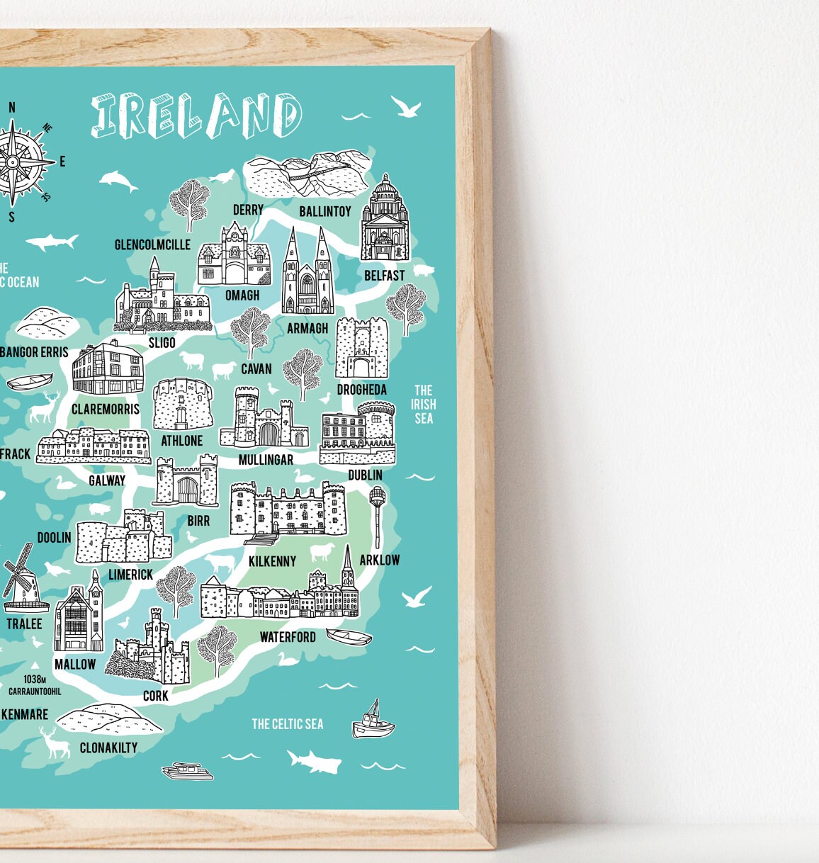 Ireland map Ireland gifts Map illustration County Map Map | Etsy