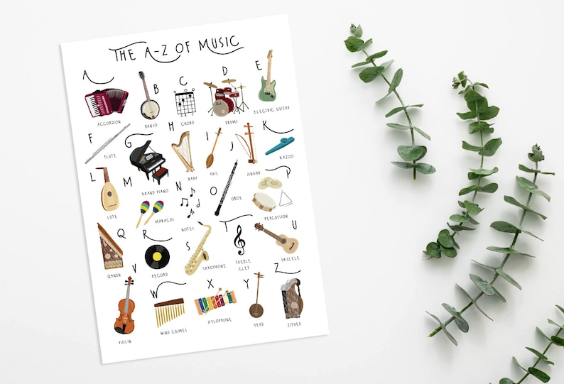 A-Z of Music Poster Musical Alphabet Alphabet Print Music - Etsy UK