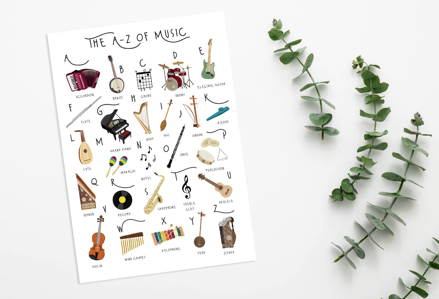 A-Z of Music Poster Musical Alphabet Alphabet Print Music - Etsy UK
