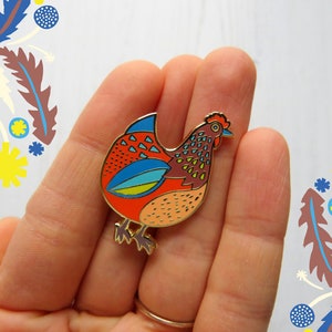 Chicken Enamel Pin Badge, Hard Enamel Badge, Chicken Gifts, Chicken ...