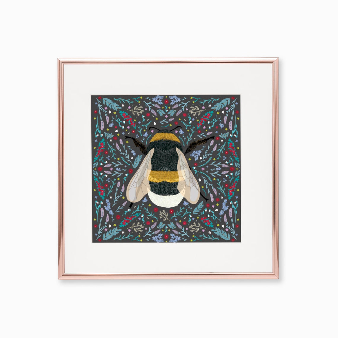 Bumble Bee Print, Insect Folk Art, Nature Poster, Save the Bees, Bumble ...