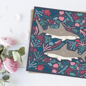Sharks Greetings Card Ocean Creature Card Nautical Card - Etsy