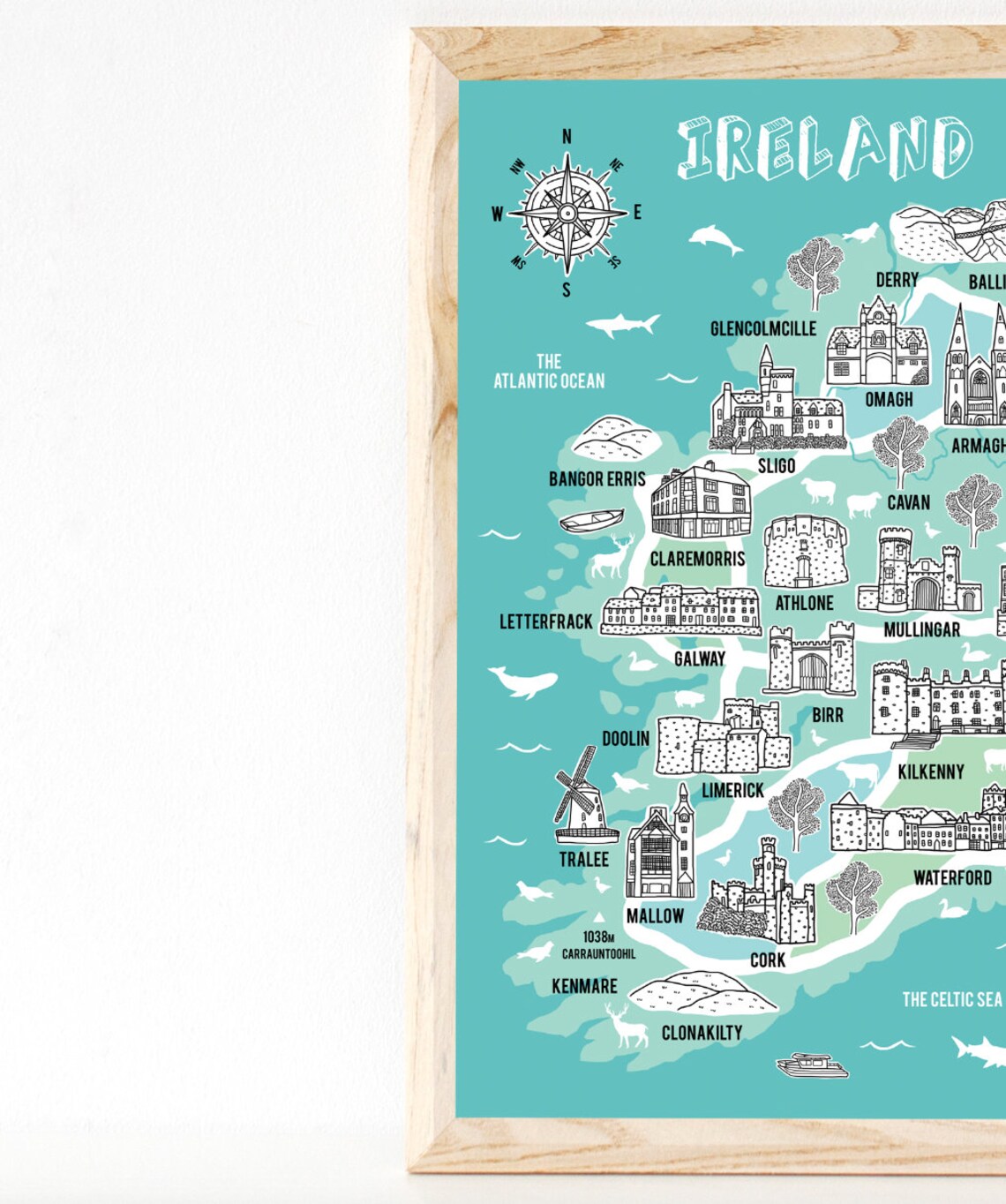 Ireland map Ireland gifts Map illustration County Map Map | Etsy