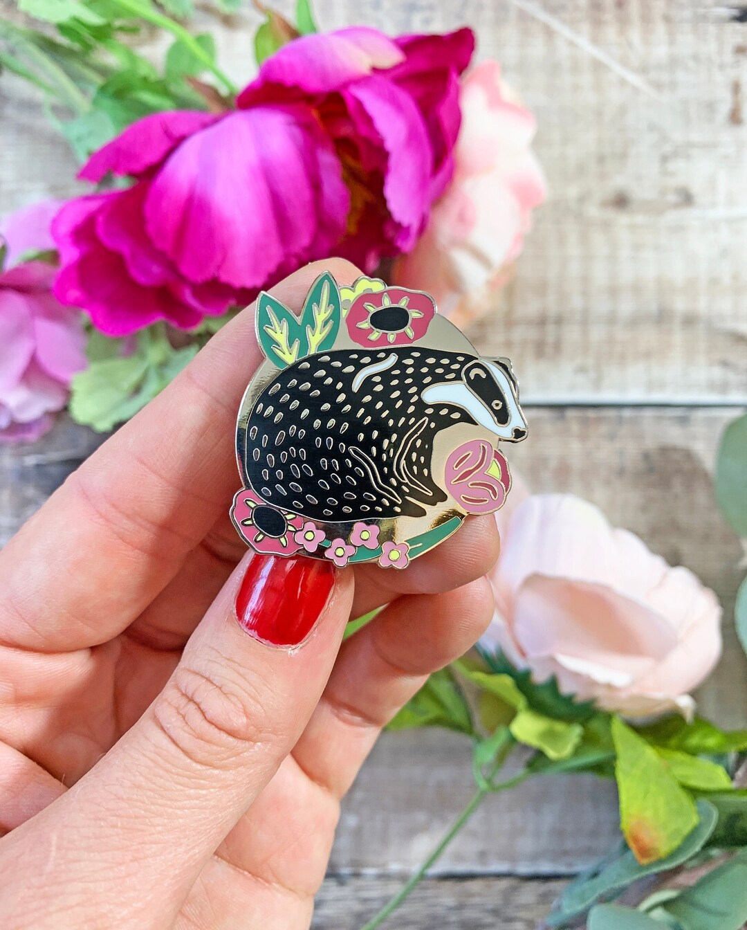 Badger Enamel Pin Badge, Badger Pin, Save the Badgers, I Love Badgers ...