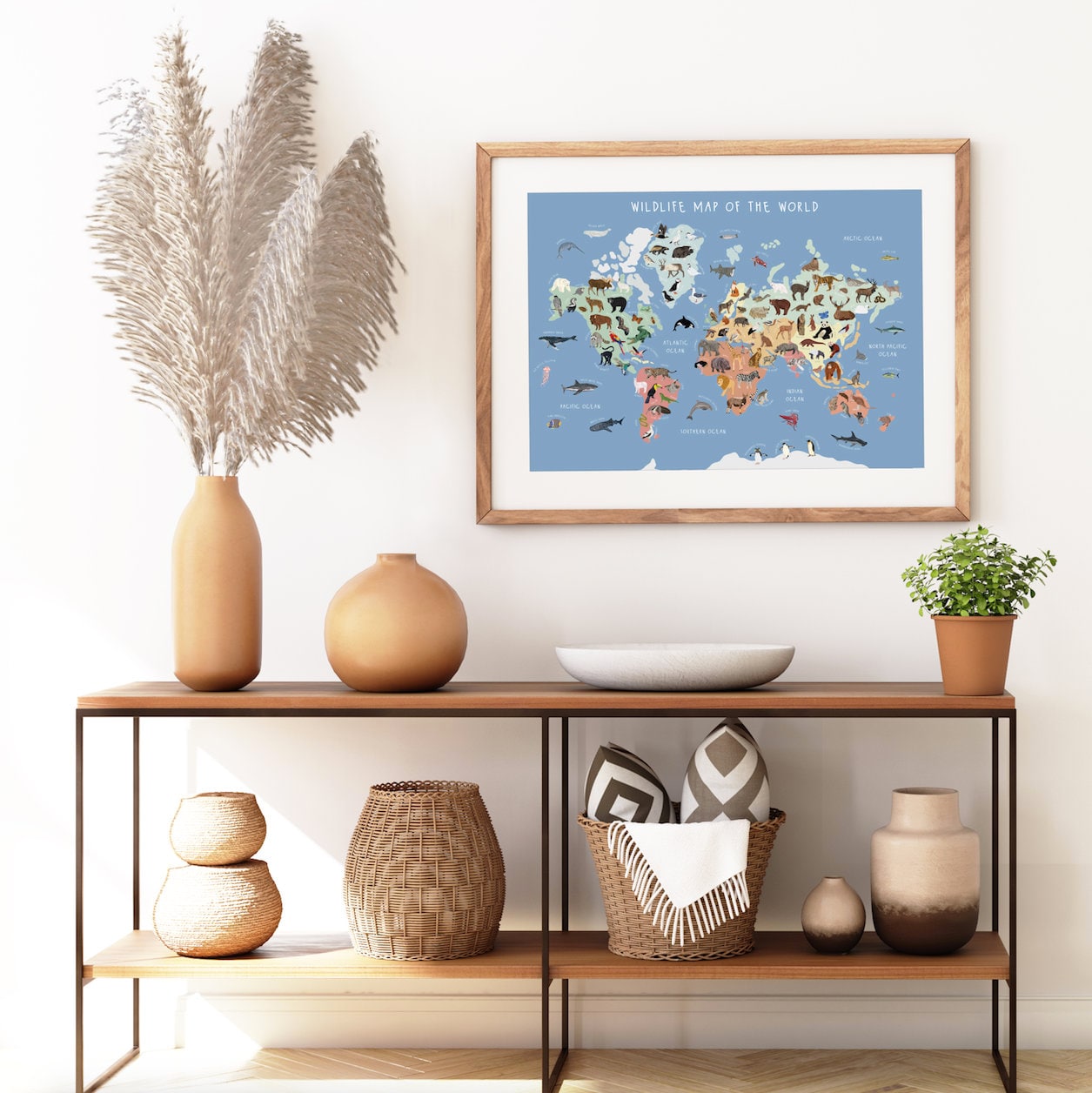 Wildlife Map of the World Wildlife map print world map | Etsy
