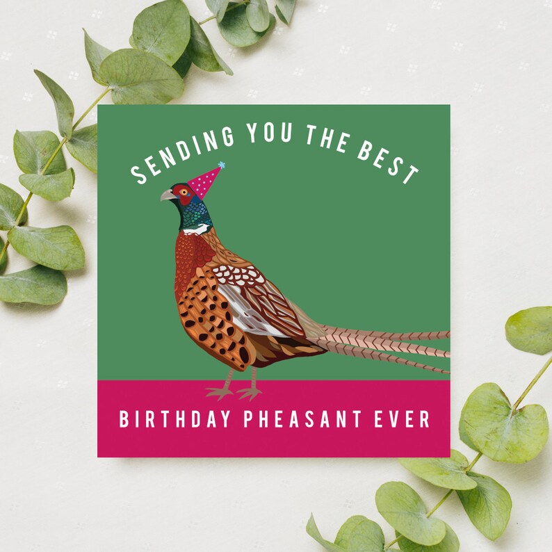 Pheasant Birthday Card Funny Birthday Card Pun Card Humour | Etsy UK