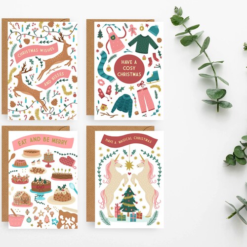 Pack of Christmas Cards Xmas Card Multipack Fun & Cute - Etsy Australia