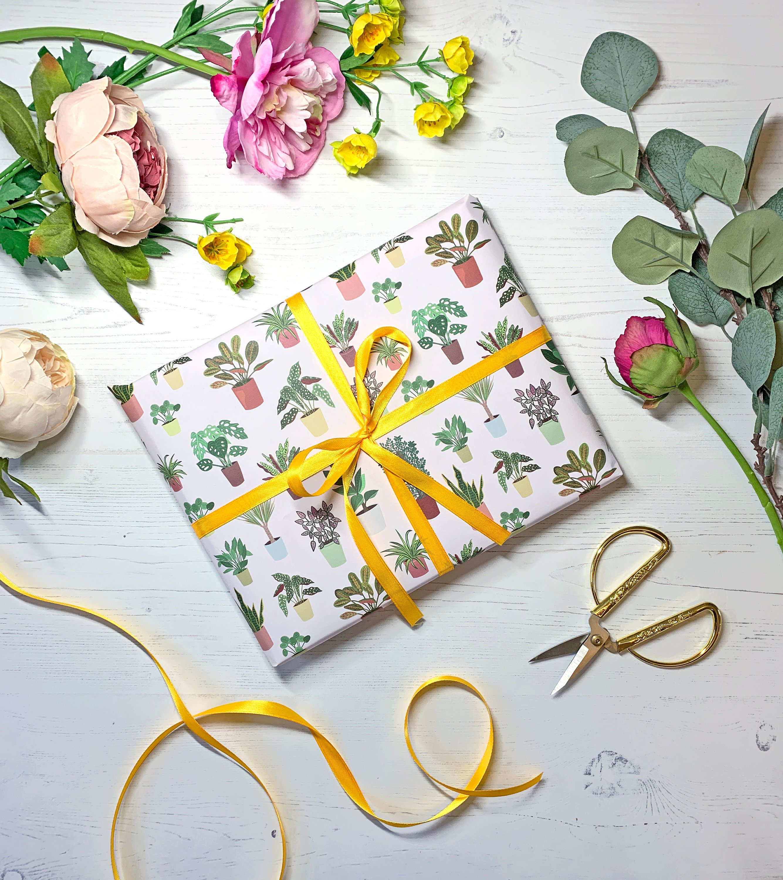 House Plant Wrapping Paper, House Plant Paper, Plants gift sold by ...