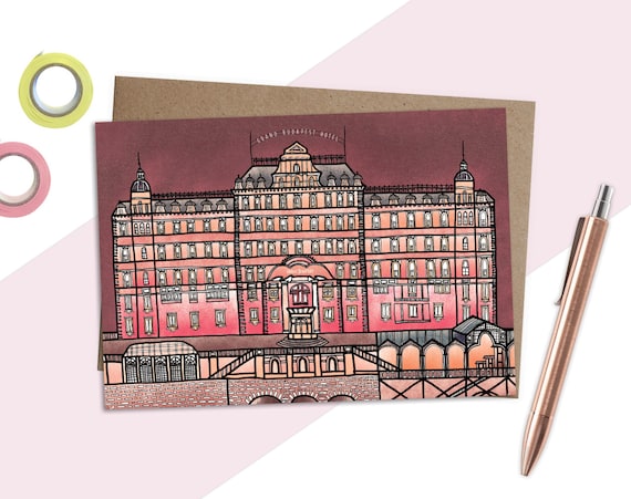 Wes Anderson Card The Grand Budapest Hotel Quirky Card Film | Etsy