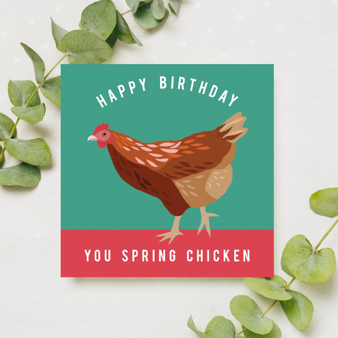 Funny Birthday Card, Spring Chicken Birthday Card, Happy Birthday ...