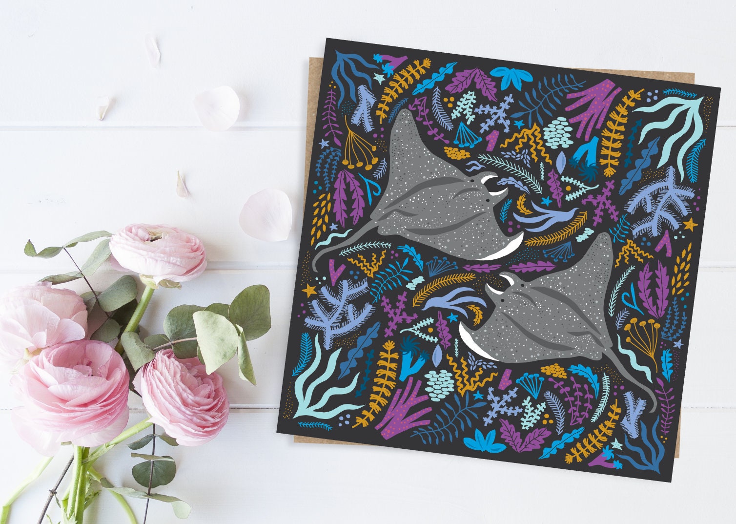 Manta Ray Card Sea Creature Card Birthday Card Any Occasion | Etsy UK