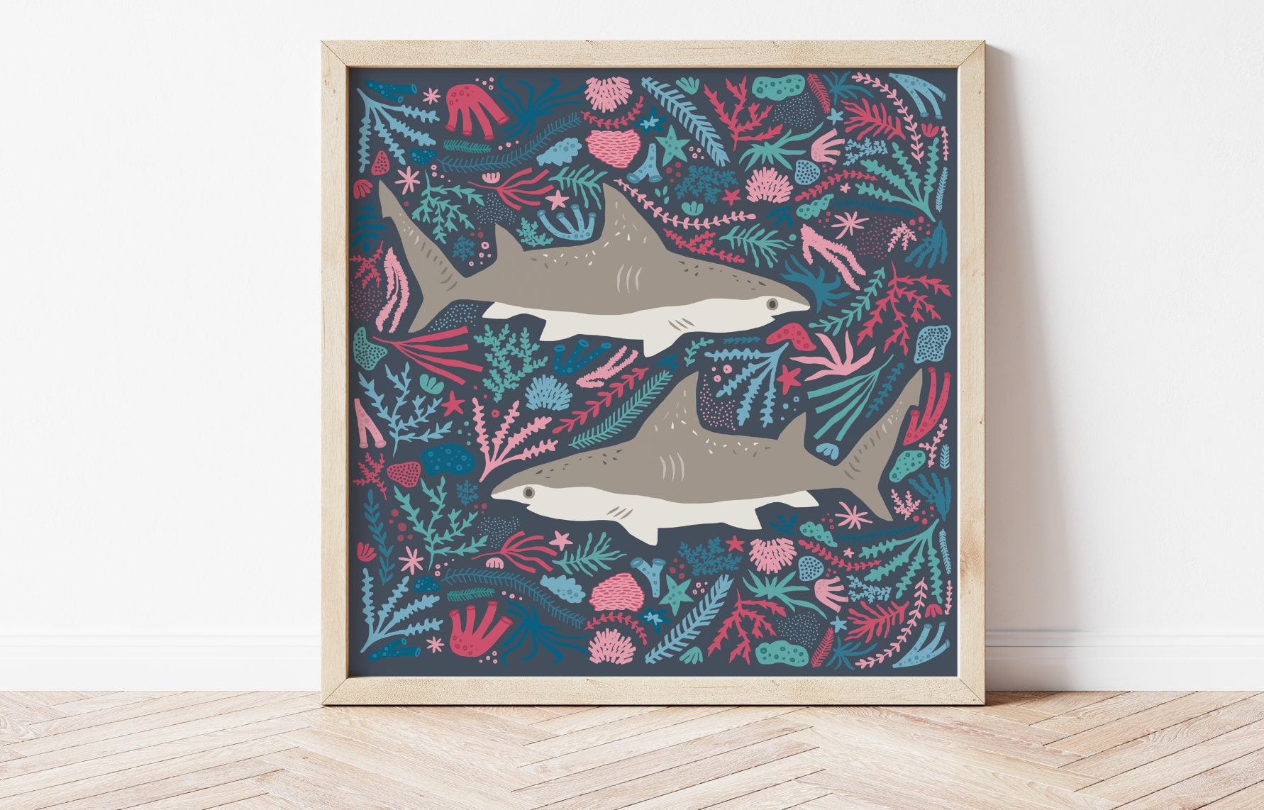 Shark Print Shark poster protect the sharks bathroom wall | Etsy