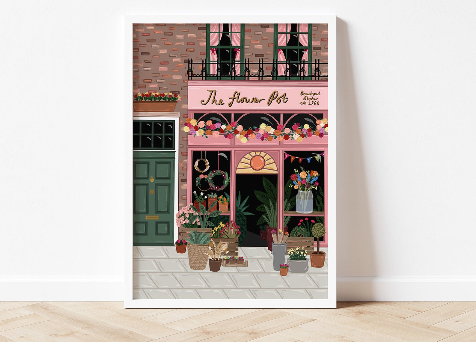 Set of 3 British Shop Front Prints, Book Shop Print, Florist Print ...