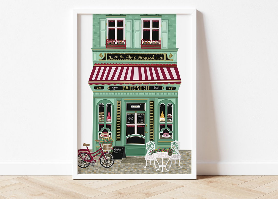Set of 3 French Shop Front Prints, Cute French Art, Bakery Print ...