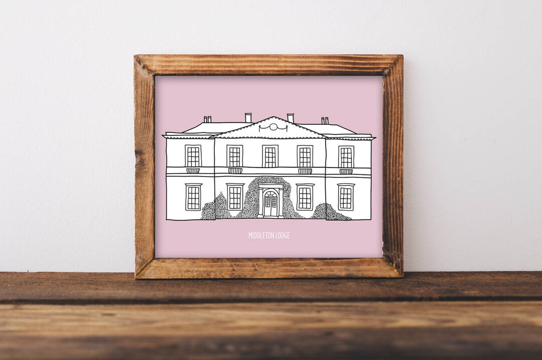 Custom Wedding Venue Portrait, Wedding Gift, Personalised Wedding Gift ...