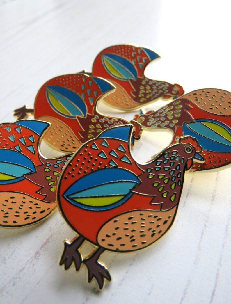 Chicken Enamel Pin Badge Hard Enamel Badge Chicken Gifts | Etsy