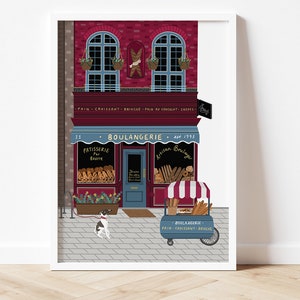 Set of 3 French Shop Front Prints, Cute French Art, Bakery Print ...