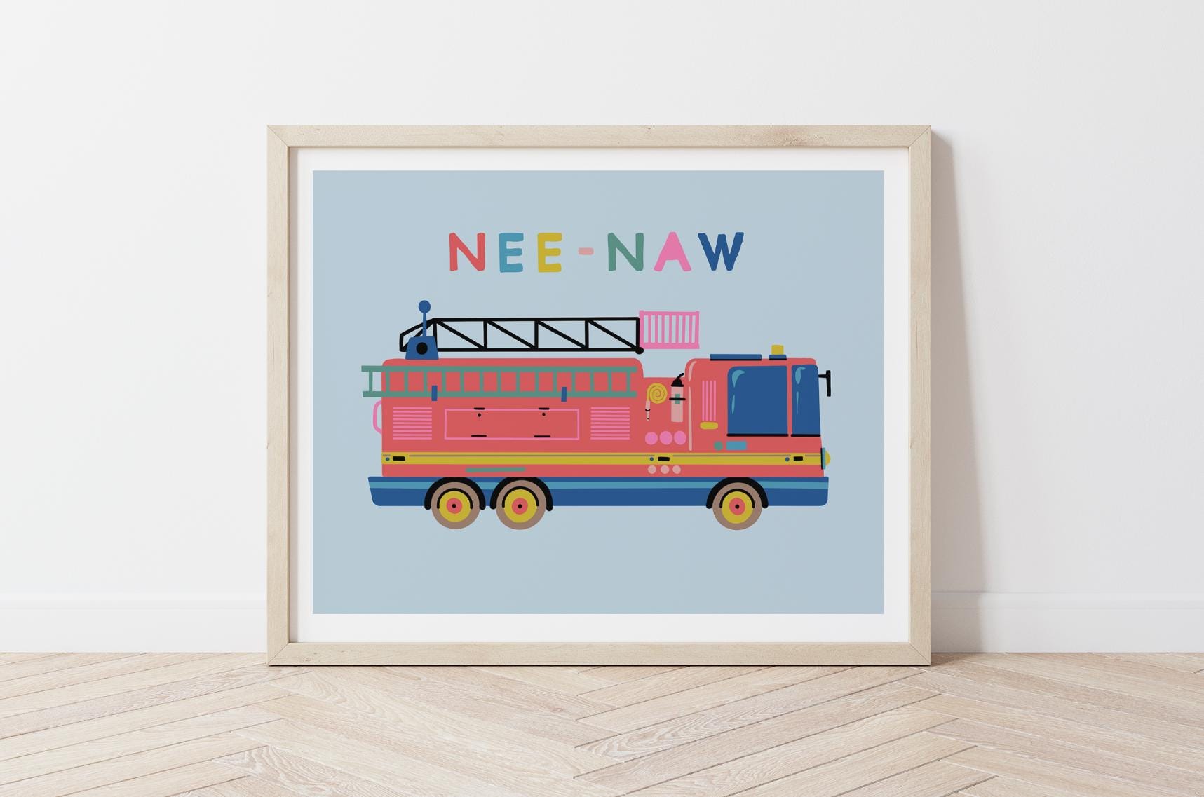 Fire Engine Personalised Print, Kids Room Print, Nursery Decor, Boys ...