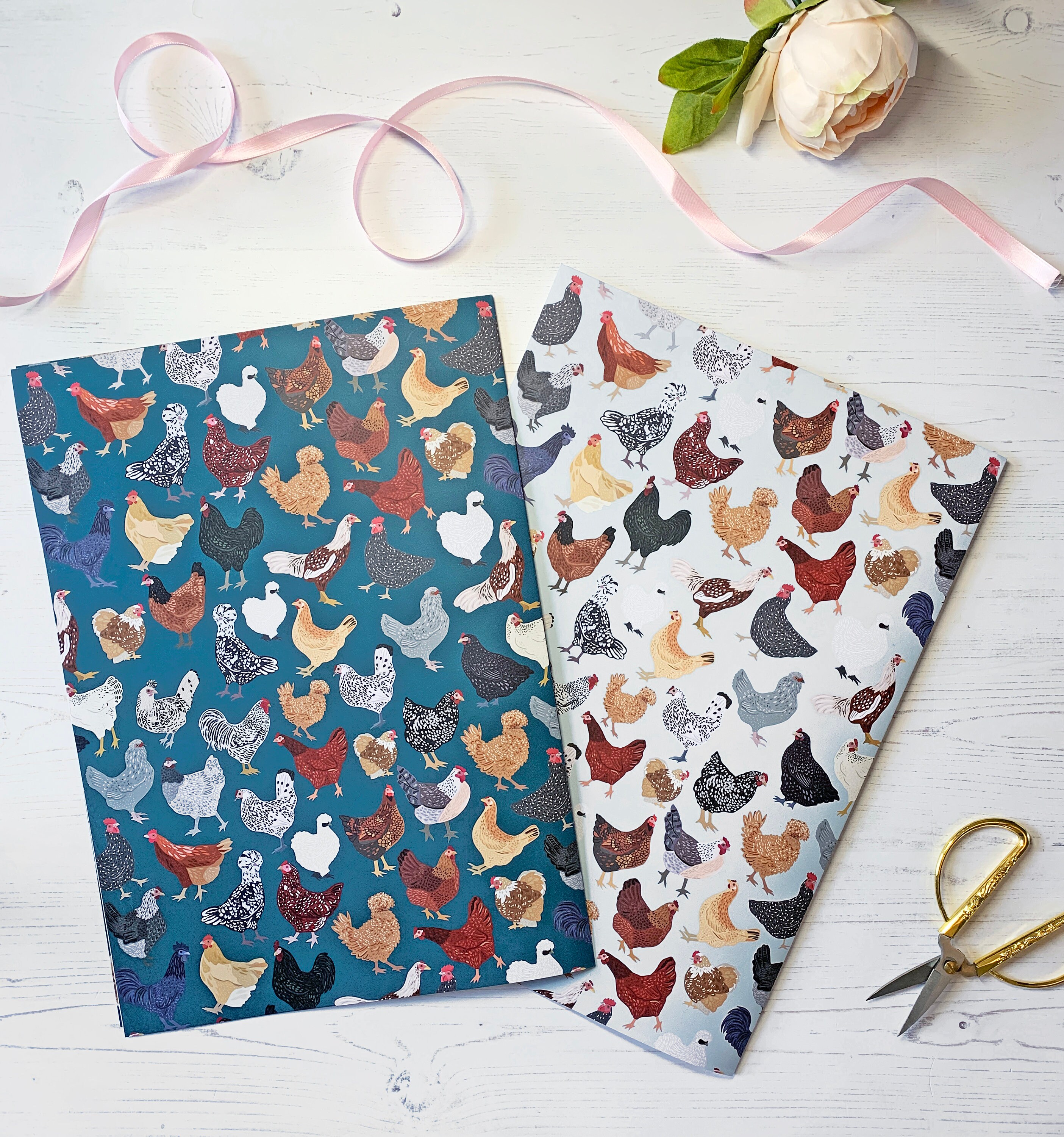 Chicken Wrapping Paper, Chicken Wrap Sheet, Illustrated Chicken Wrap