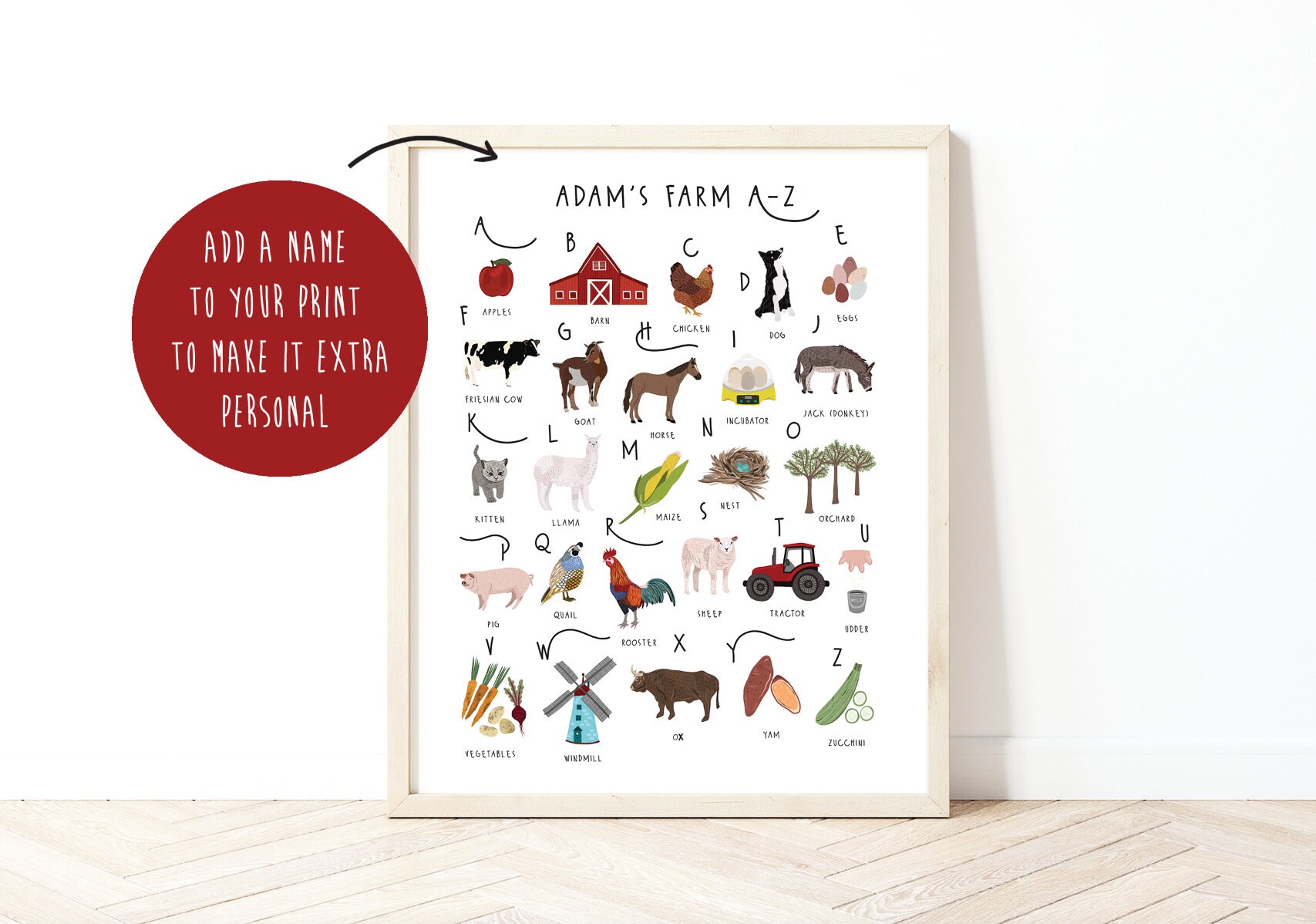 Farm A-Z Print Alphabet Poster Things on the Farm Print - Etsy UK
