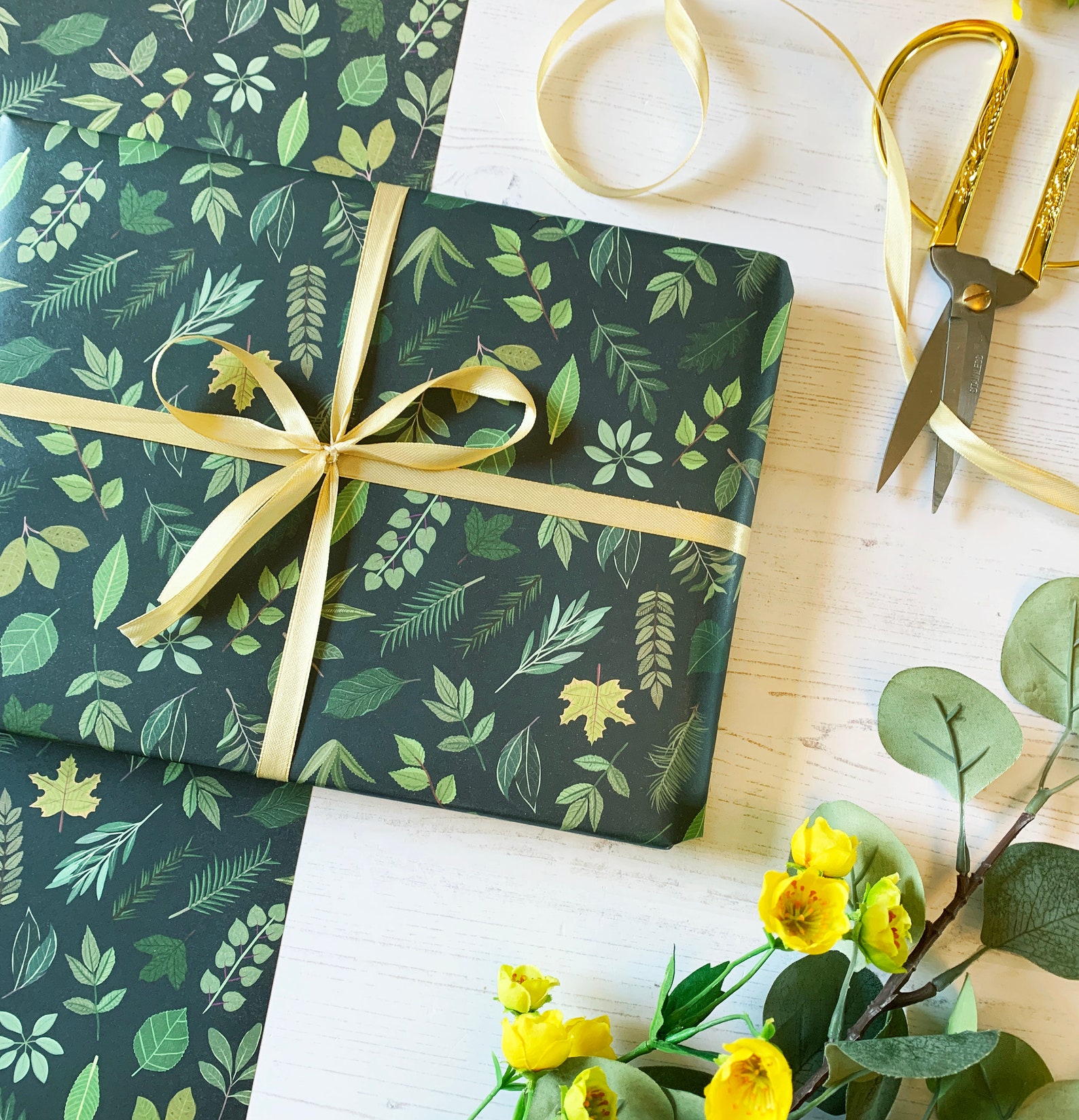 Foliage Gift Wrap Nature Wrapping Paper Leaves Gift Wrap - Etsy