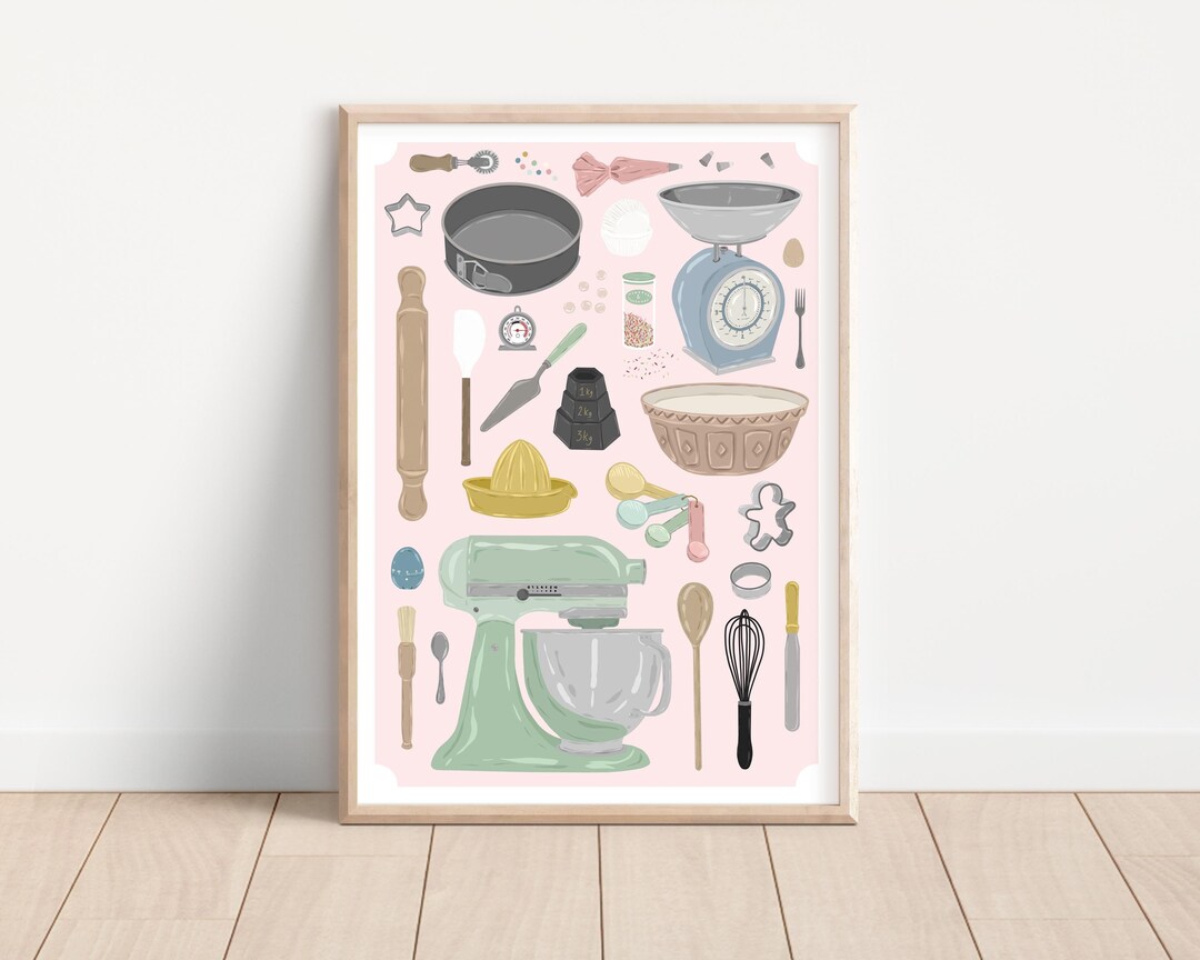 Baking Poster, Cookery Print, Star Baker Gift, Bake off Poster, Cake ...