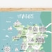 Wales Map, Illustrated Map, Wales Gifts, Map of Wales, Map Art, Map ...