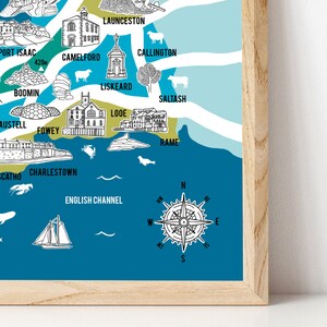 Cornwall Map, Illustrated Map, Cornwall Gifts, Map of Cornwall ...