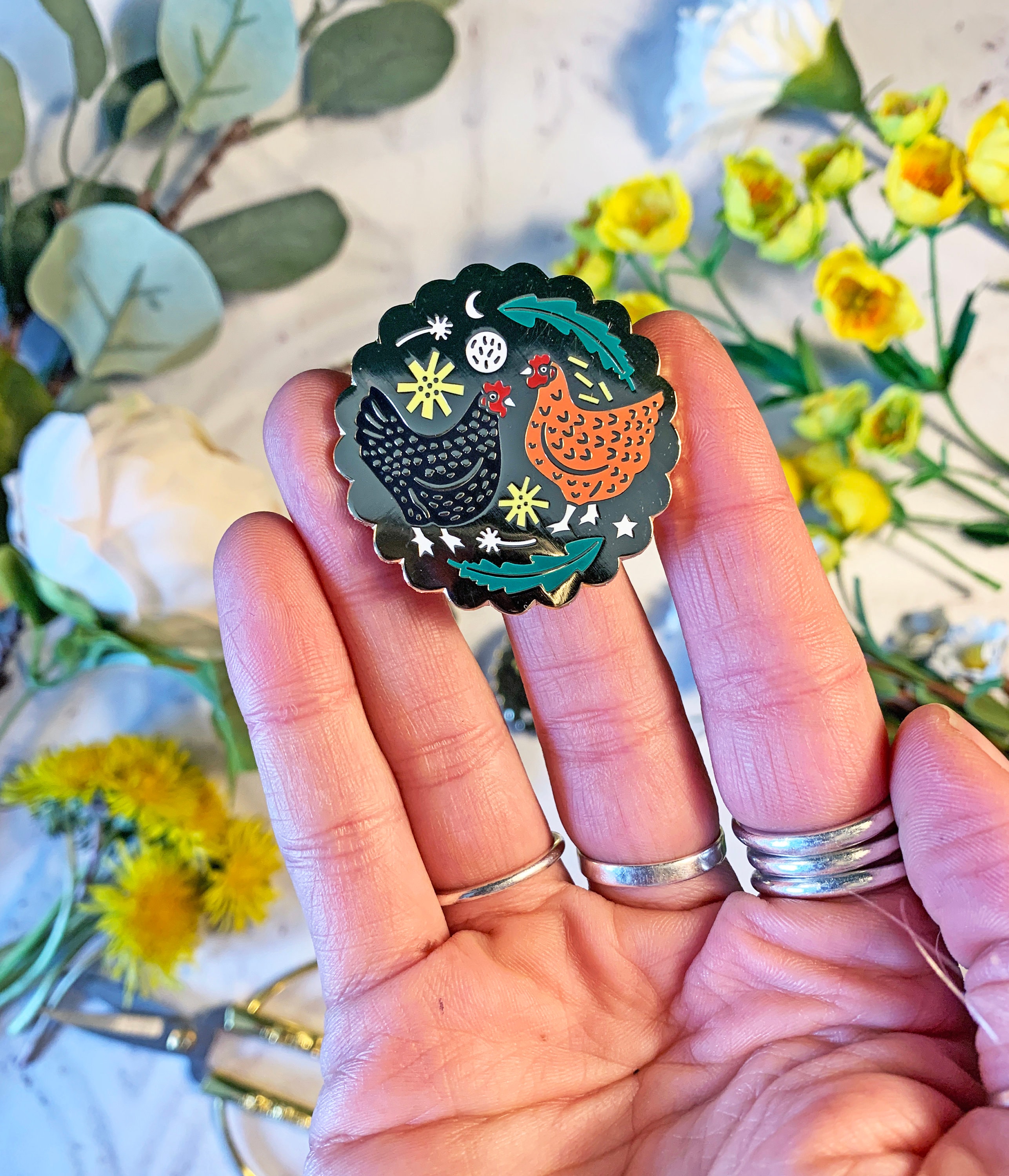 Any 2 Enamel Pins Enamel Pins Animal Pins Chicken Pin Fox | Etsy UK